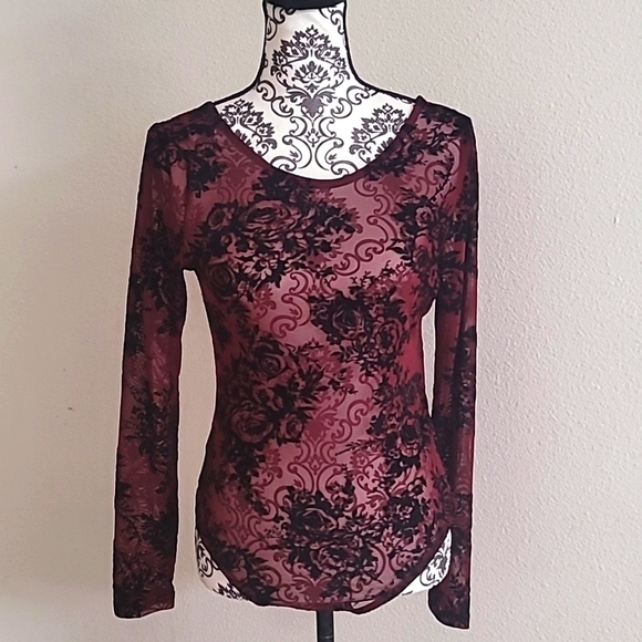 iris | Tops | Iris Floral Velvet Bodysuit | Poshmark